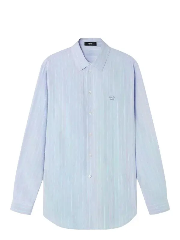 Versace Medusa-embroidered Shirt - Blue