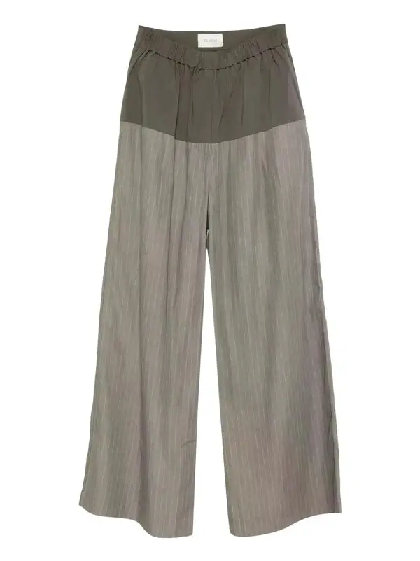 ST. AGNI Pinstriped Trousers - Green