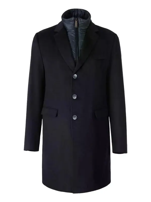 Herno Buttoned Coat With Detachable Lining - Blue