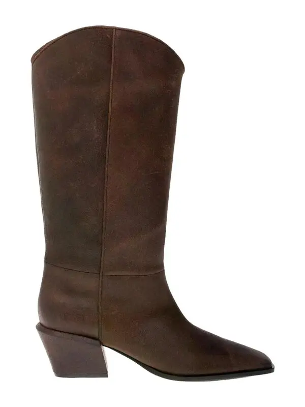 Paris Texas 50mm Bettina Leather Pointed-toe Boots - Brown