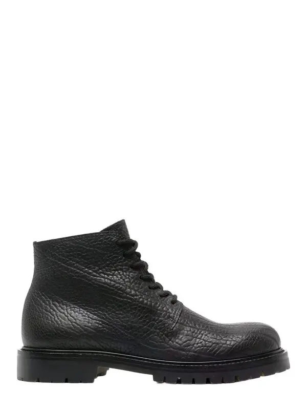 Officine Creative Grained Leather Ankle Boots - Black