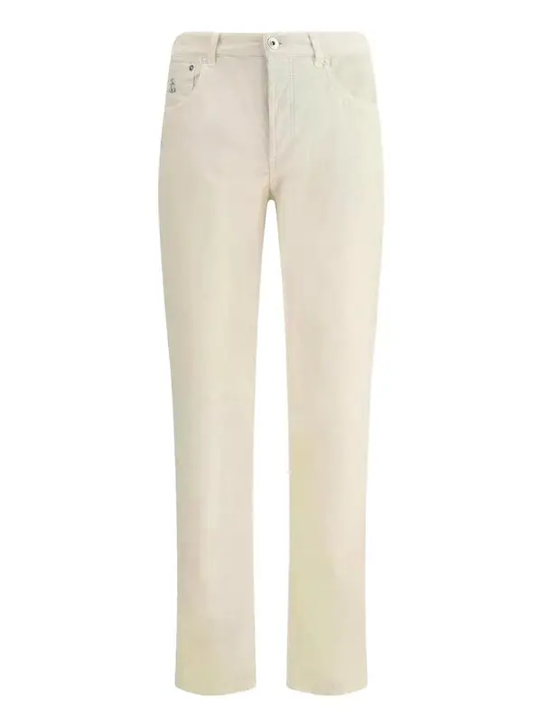 Brunello Cucinelli Corduroy Straight Trousers - White
