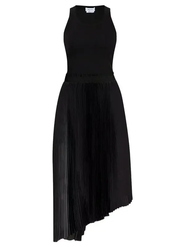 Alexander McQueen Pleated Asymmetric Dress - Black