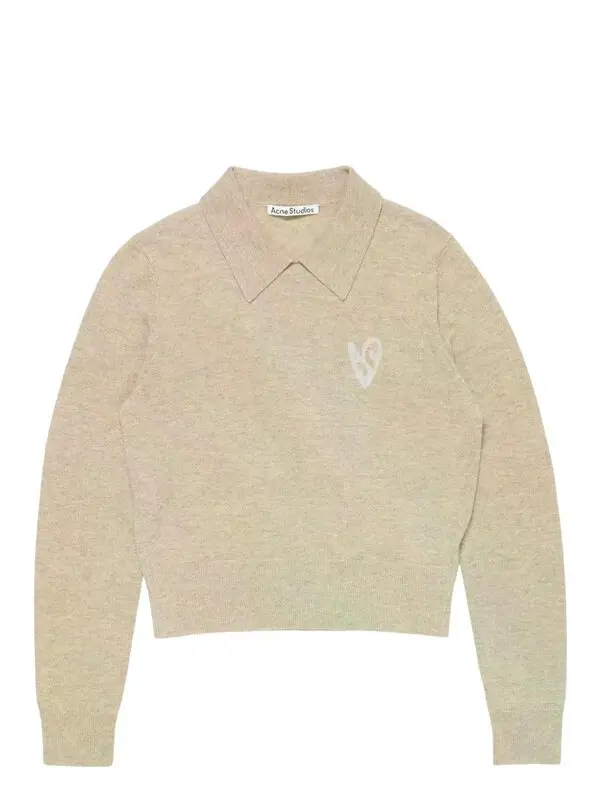 Acne Studios Heart-intarsia Knit Top - Neutrals
