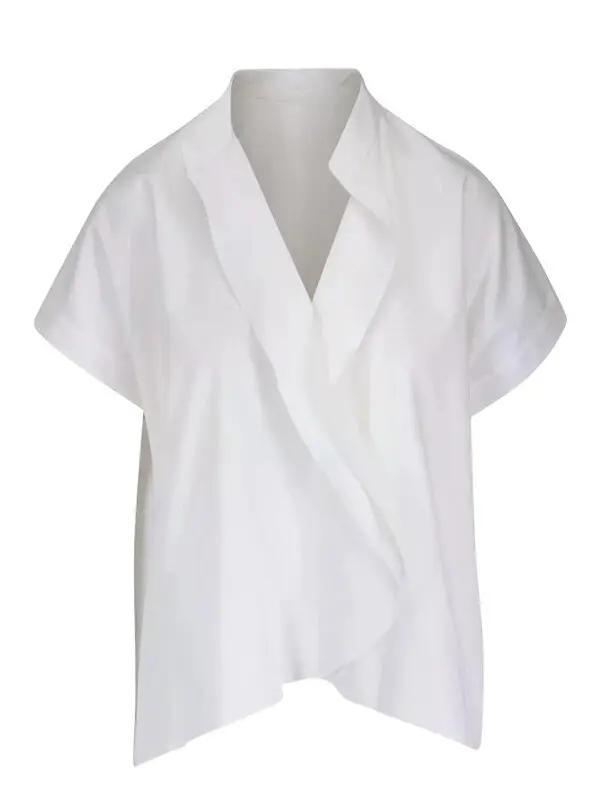 Zero + Maria Cornejo Cotton V-neck Shirt - White