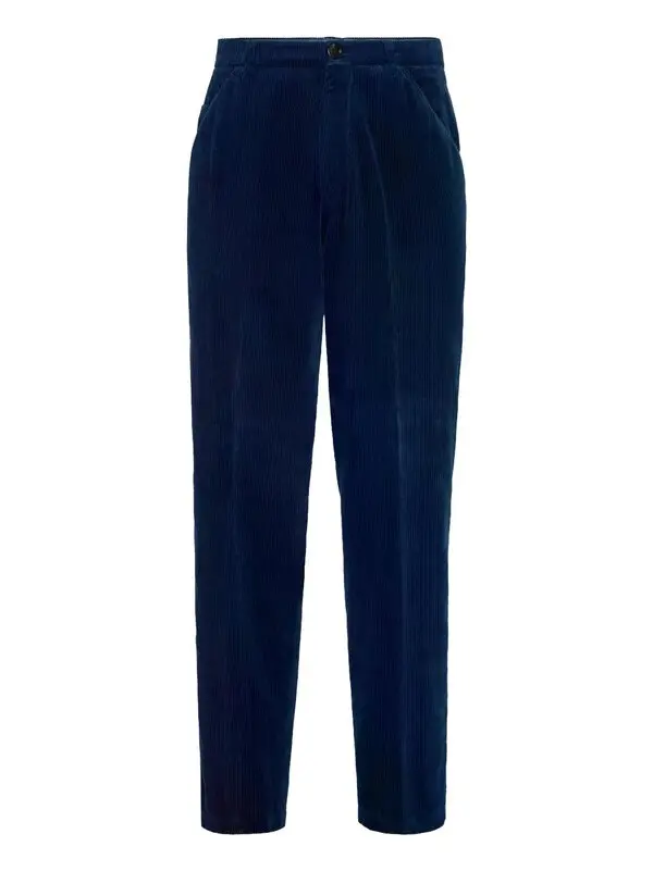 Brunello Cucinelli Pleated Corduroy Trousers - Blue