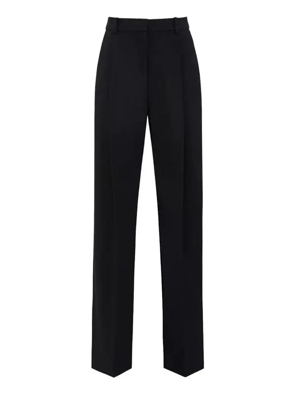 Elisabetta Franchi Pleated Crepe Trousers - Black