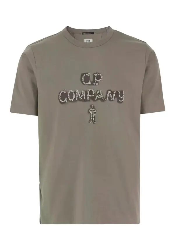 C.P. COMPANY Logo-embroidered T-shirt - Neutrals