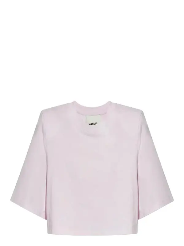 Isabel Marant Zaely Padded-shoulder Cropped Top - Pink