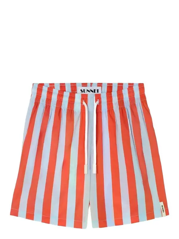 Sunnei Striped Swim Shorts - Orange