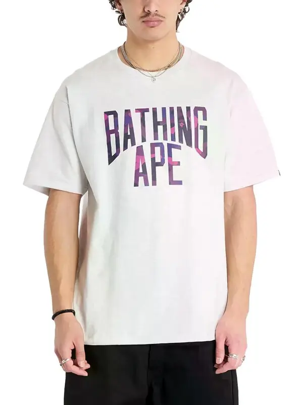 A BATHING APE Lettering-print T-shirt - Grey