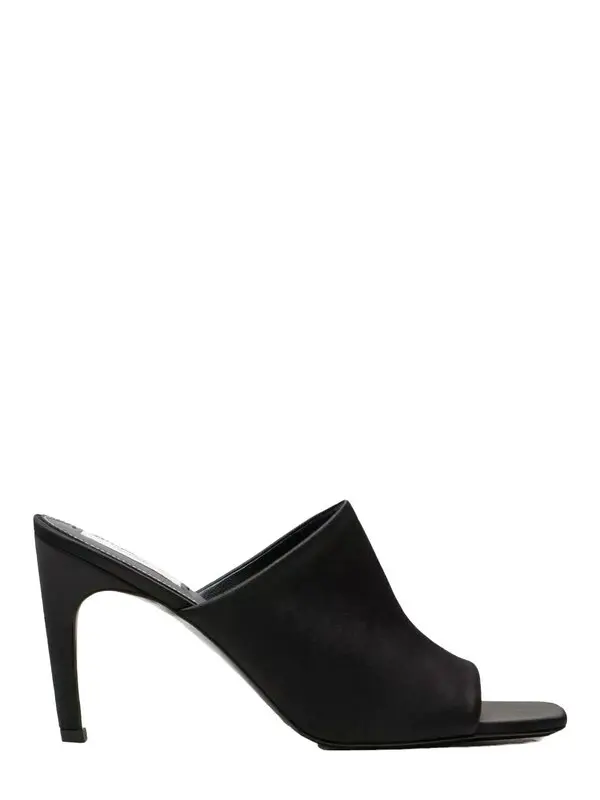 TOTEME 85mm Satin Square-toe Mules - Black