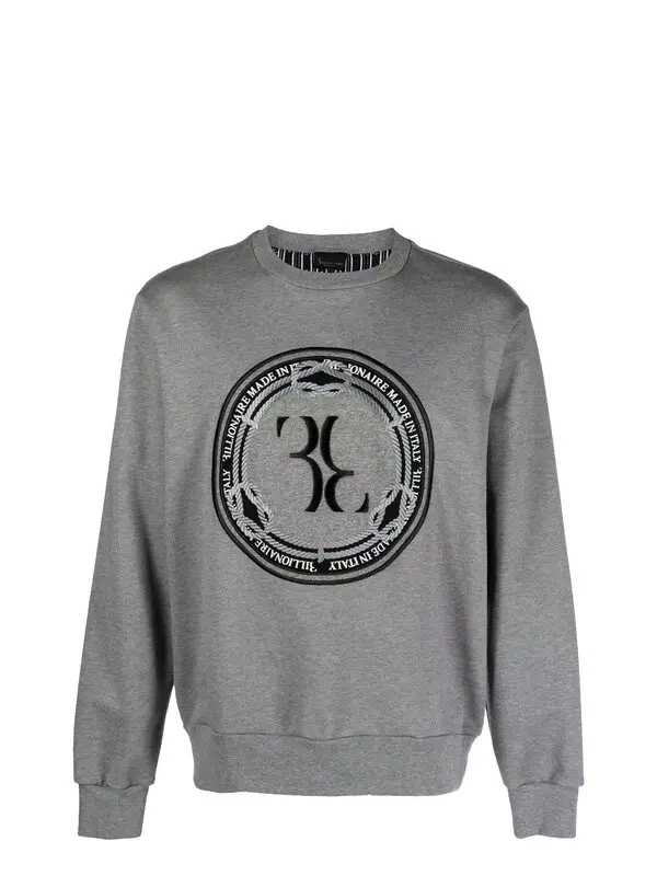 BILLIONAIRE Logo-print Cotton Sweatshirt - Grey