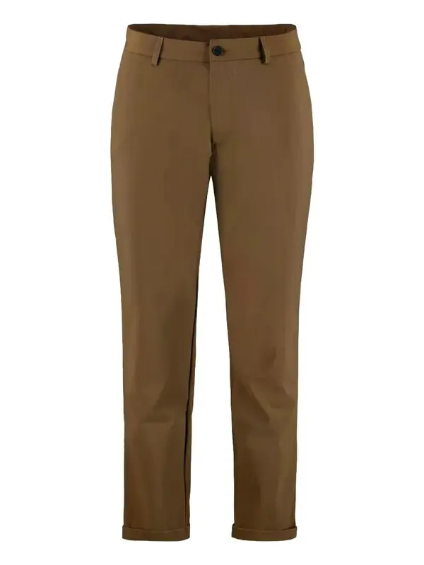 THE (ALPHABET) Flat-front Trousers With Cuffed Hems - Brown