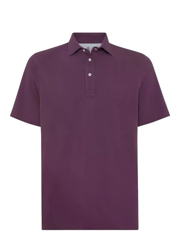 Brunello Cucinelli Cotton Polo Shirt - Purple