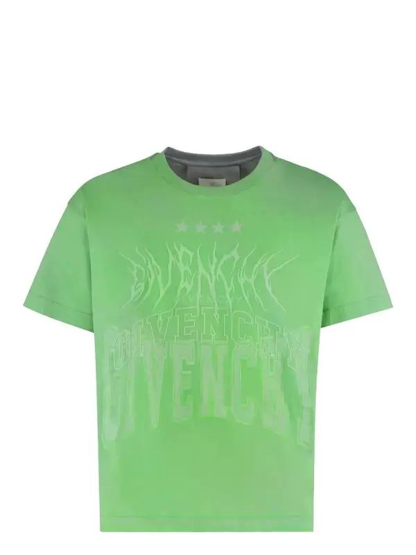 Givenchy Flame-logo Cotton T-shirt - Green