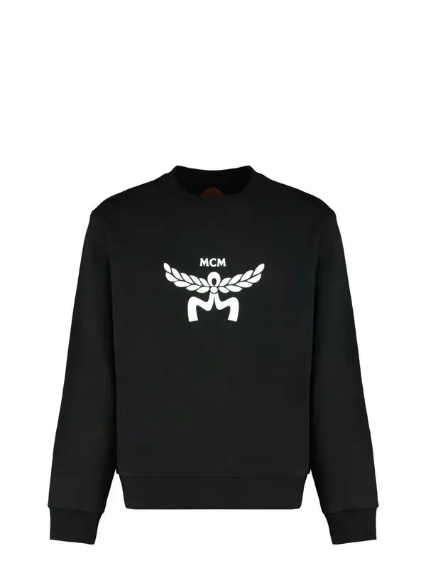 Mcm Logo Crew-neck Sweatshirt - Black
