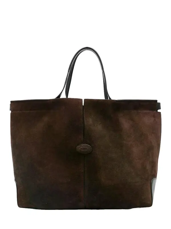 TOD'S Di Bag Folio Leather Tote - Brown