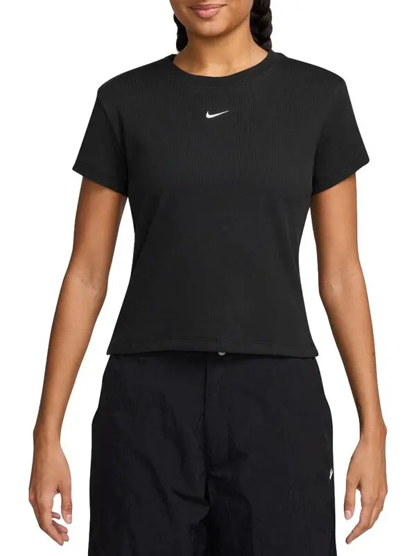 Nike Sportswear Rib Cotton Blend T-shirt - Black