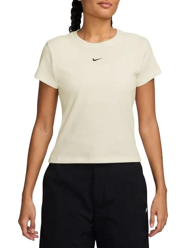 Nike Sportswear Rib Cotton Blend T-shirt - Sail