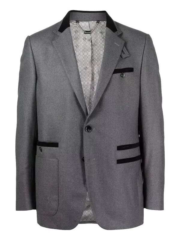 BILLIONAIRE Tailored-fit Virgin Wool Blazer - Grey