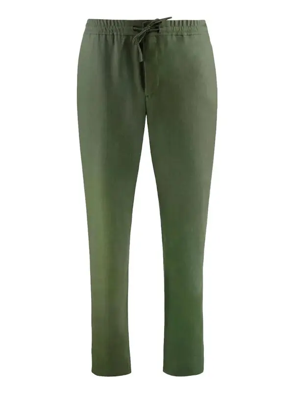 Canali Wool-blend Drawstring Trousers - Green