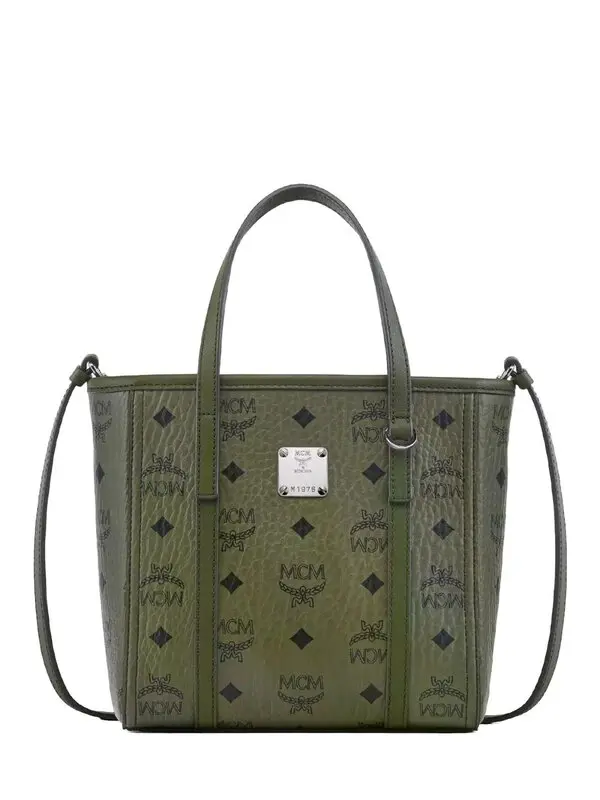 Mcm Mini Toni Visetos-monogram Tote Bag - Green
