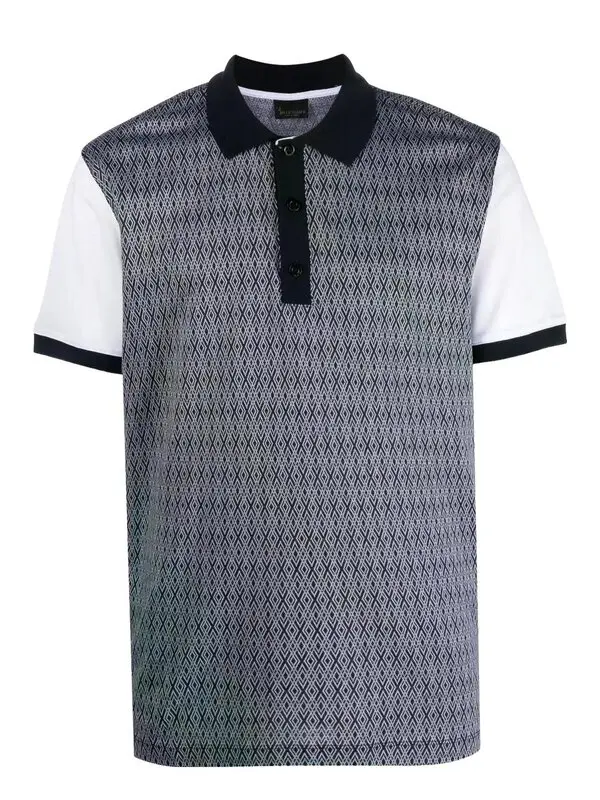 BILLIONAIRE Two-tone Cotton Polo Shirt - Blue