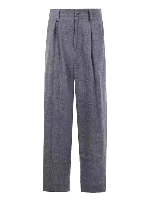Y’s Pleated Wool Trousers - Grey
