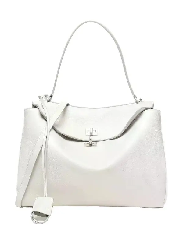 Balenciaga Rodeo Leather Shoulder Bag - White
