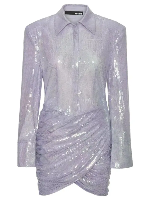 ROTATE BY BIRGER CHRISTENSEN Sequin-embellished Mini Dress - Purple