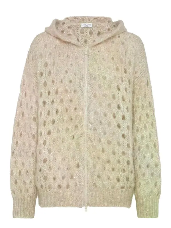 Brunello Cucinelli Hooded Zip Cardigan - Neutrals