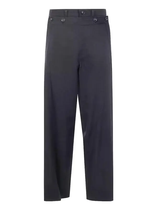 Y’s Button-fastening Wool Trousers - Black