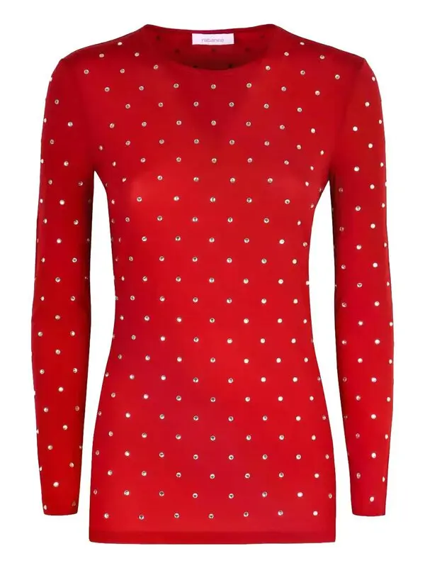 Rabanne Rhinestone-embellished Sweater - Red