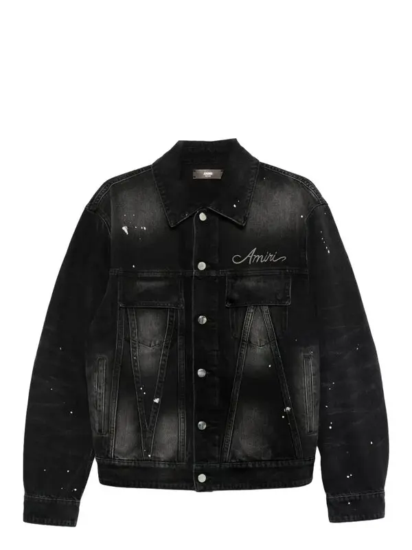 Amiri Paint-splatter Denim Jacket - Black