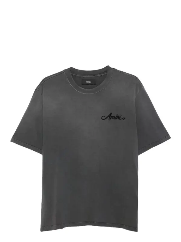 Amiri Embroidered Cotton T-shirt - Grey