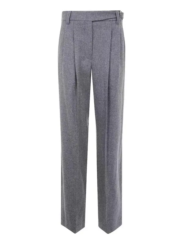Brunello Cucinelli Pleated Belted Trousers - Grey