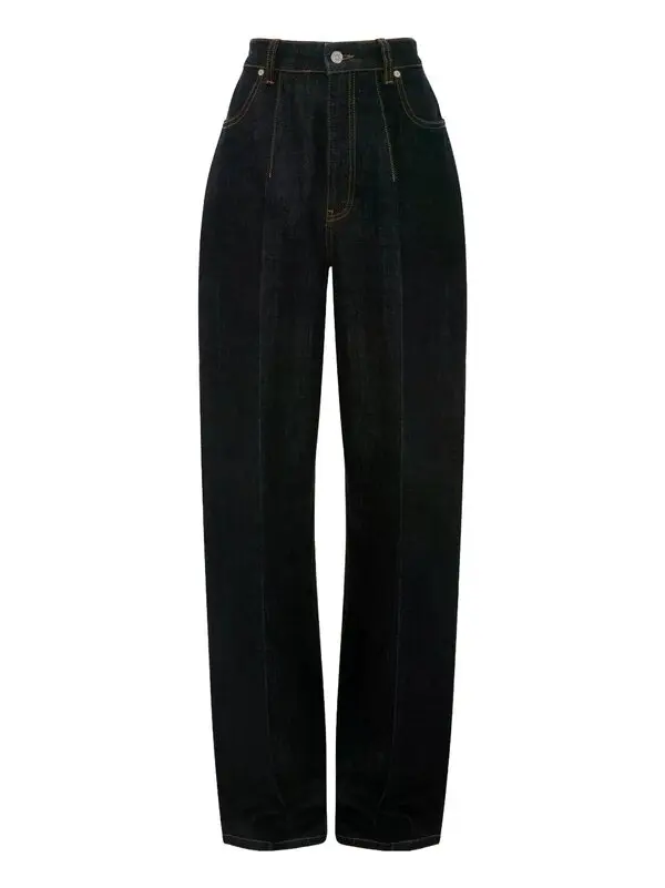Victoria Beckham Cinched High-waisted Jeans - Blue