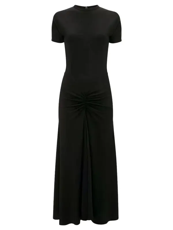 Victoria Beckham Gathered Waist Midi Dress - Black