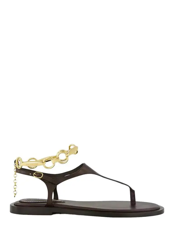 Zimmermann Chain-embellished Leather Sandals - Brown