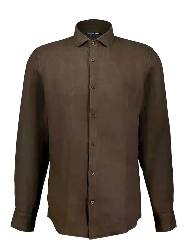 Frescobol Carioca Long-sleeved Linen Shirt - Brown