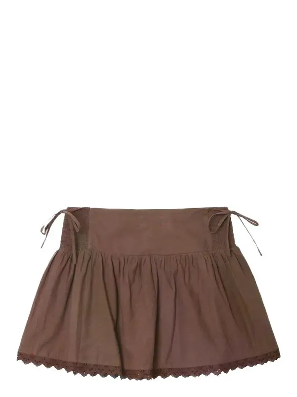 Xirena Lace-trimmed Smocked Skirt - Brown