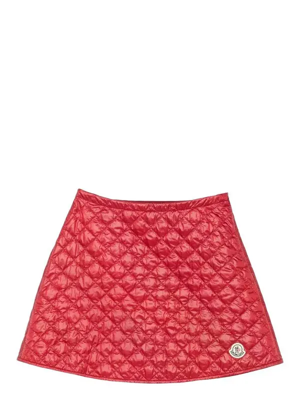 Moncler Diamond-quilted Mini A-line Skirt - Red
