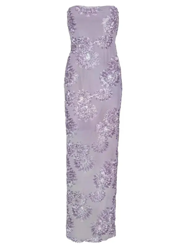 ROTATE BY BIRGER CHRISTENSEN Floral-embellished Maxi Dress - Purple
