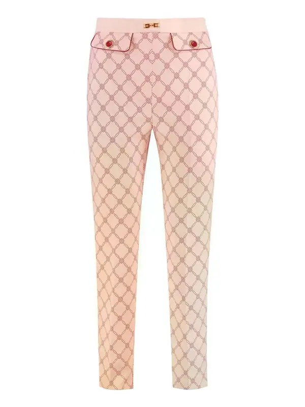 Elisabetta Franchi Geometric-print Trousers - Pink
