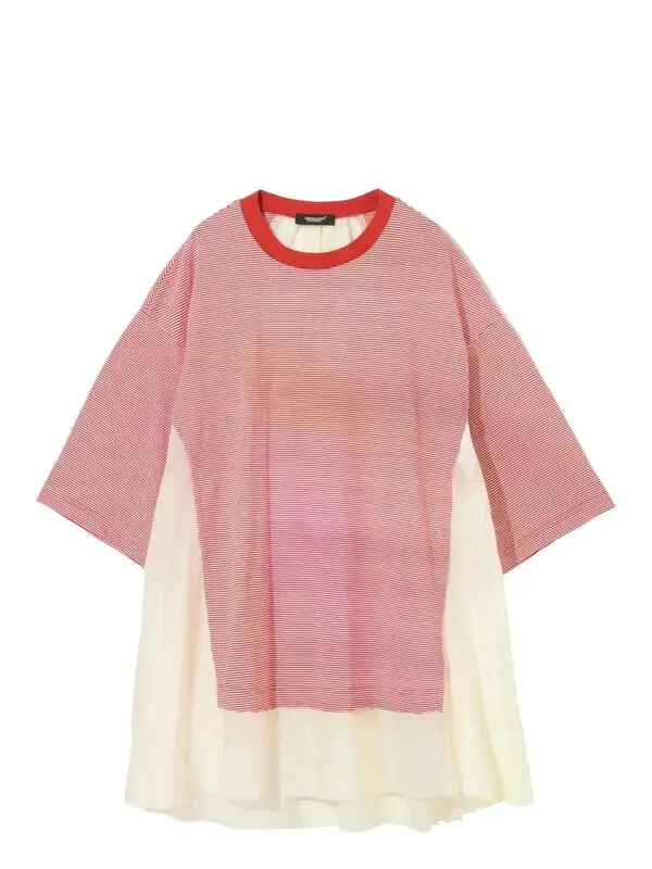 Undercover Striped Panelled Pullover - Red
