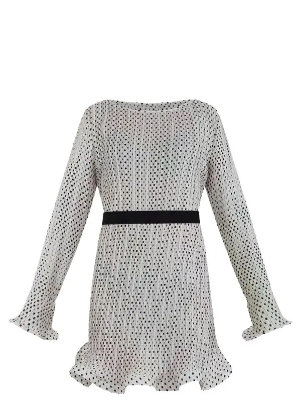 SIMONA CORSELLINI Polka-dot Mini Dress With Belt - Neutrals