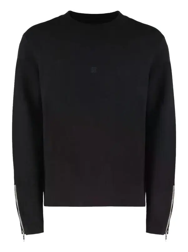 Givenchy Zip-cuff Wool Sweater - Black