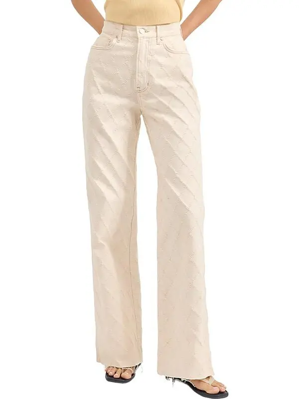 Veronica Beard Taylor High-rise Wide-leg Jeans - Ecru