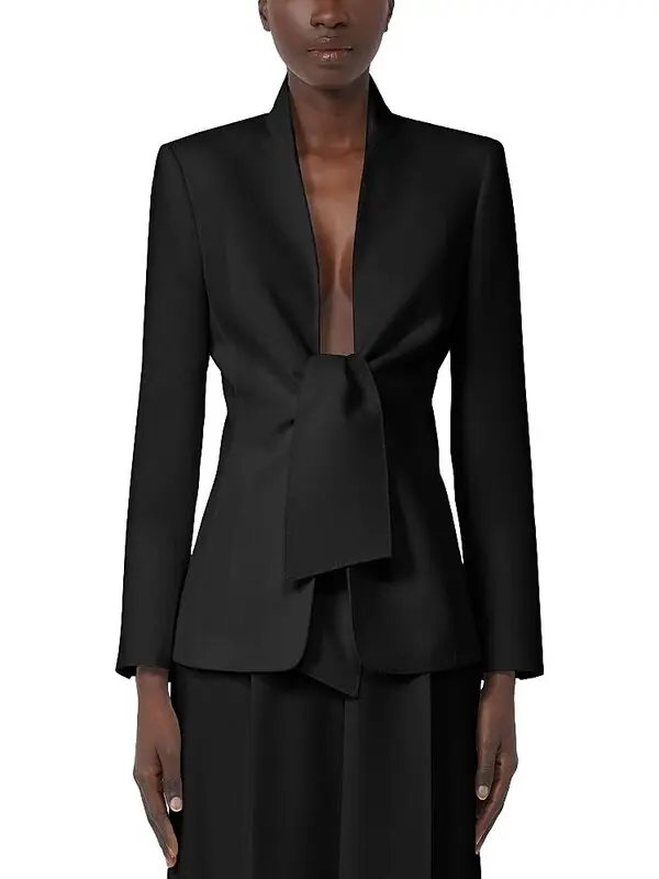 Max Mara Ghiotto Tie-front Jacket - Black